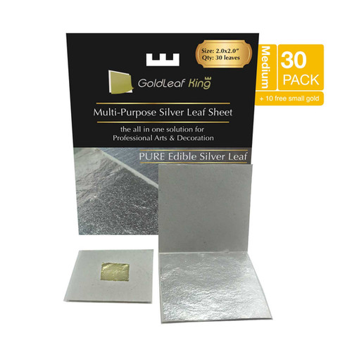 Edible Silver Leaf Sheets for Food Cake Chocolate | www.goldleafking.com