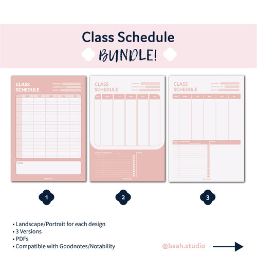 AppleSheep - Digital Planner Class Schedule Bundle | applesheepth