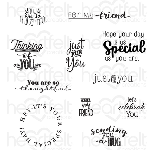 Just For You Sentiments Cling Stamp Set | towercrafts