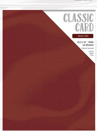 Weave Textured Classic Card - Maroon Red | towercrafts