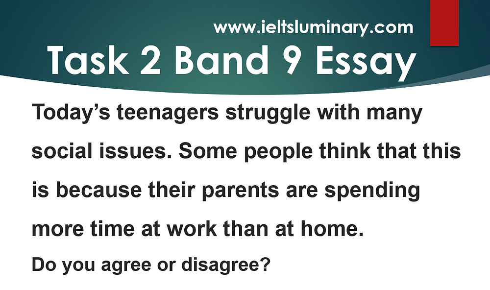 Today's Teenagers Struggle with many Social Issues - Task 2 Band 9 Essay