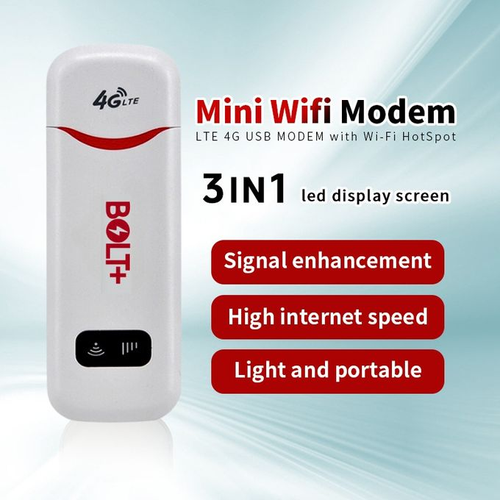 Bolt 4G LTE USB Modem 4G Router Mobile WiFi Hotspot With SIM Card Slot ...
