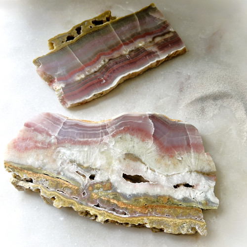 Pink Banded Calcite Slab | Crystal Mission
