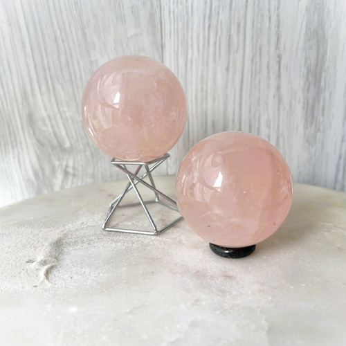 Peach Star Rose Quartz Sphere | Crystal Mission