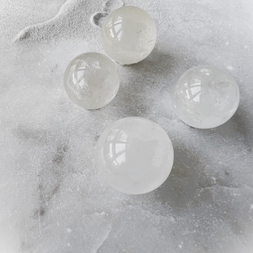 White Calcite Sphere | Crystal Mission