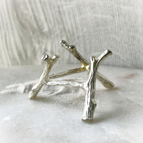 Silver Twig Metal Holder | Crystal Mission