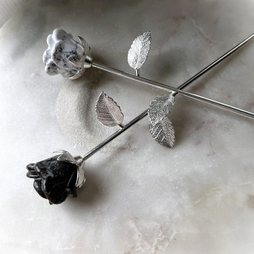 Silver Stem Crystal Rose | Crystal Mission