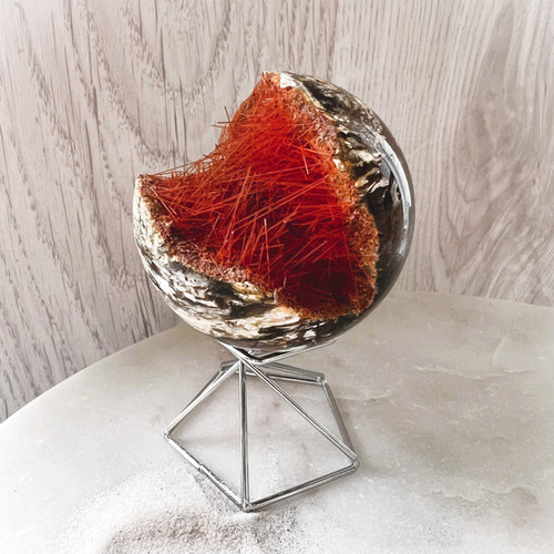 Orange Magnesite Geothite Sphere | Crystal Mission