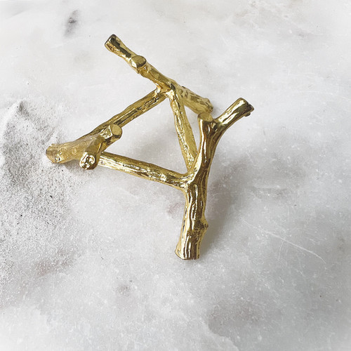 Gold Twig Metal Holder | Crystal Mission
