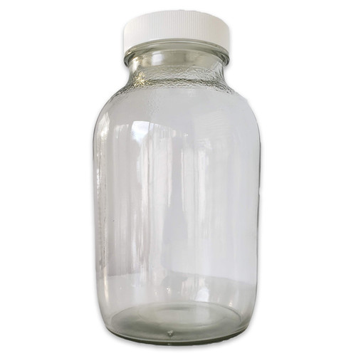 5 lb. Round Honey Glass Jar w/Lid | HoneyBeeMade