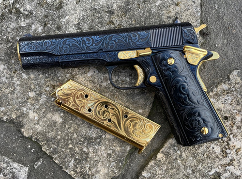 Royal Blue/ Gold Colt 1911 | My Site