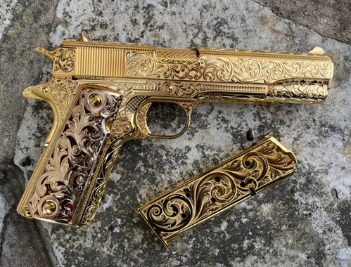 Colt 1911 24k Gold Engraved | My Site