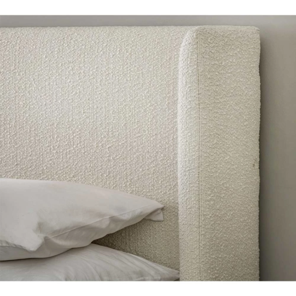 Winged Boucle Bed frame | bedsandco.uk