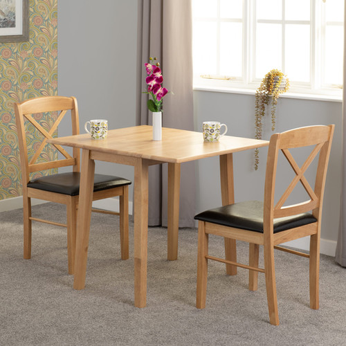 Oak Drop Leaf Dining Table & 2 Chairs Set | bremners