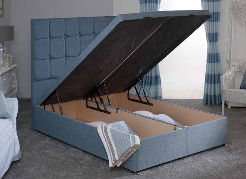 Double (4'6) End Lift Ottoman Base & 54" Floorstanding Headboard ...