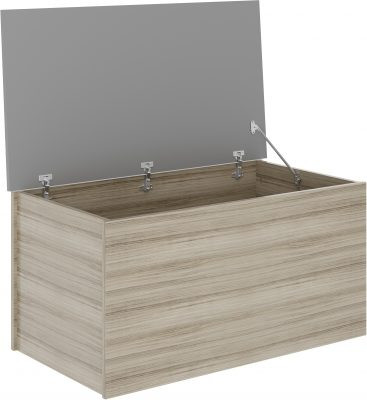 Grey Gloss Top Storage Box with Light Oak Effect Box | bremners