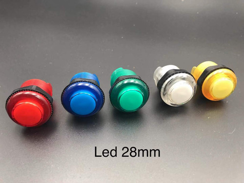 Arcade Button Led Lighting 28mm Screw in Button | Acrycade Gear