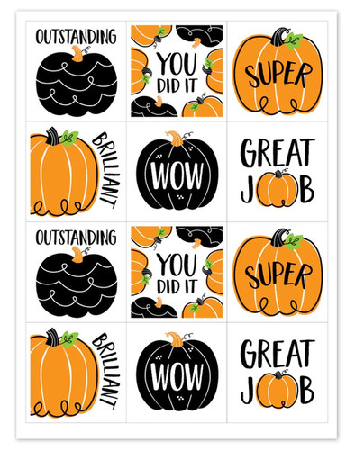 Doodle Pumpkin Rewards Stickers | Terrific Teaching To