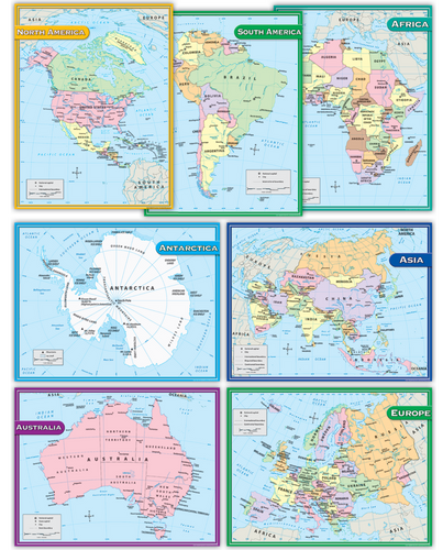 Continents Charts Set (7 charts) | Terrific Teaching To