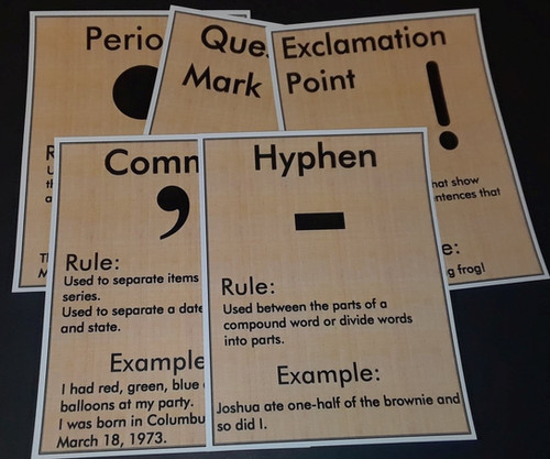 Punctuation Flashcards | Terrific Teaching To