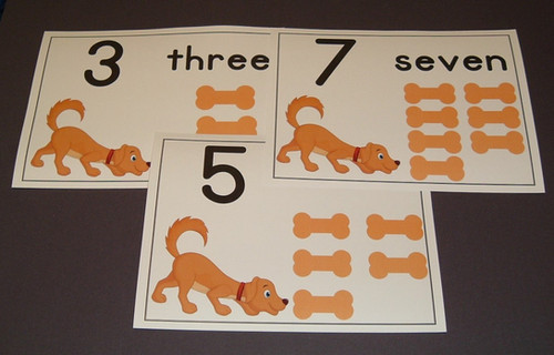 Dog and Bones Number Flashcards 0-10 | Terrific Teaching To