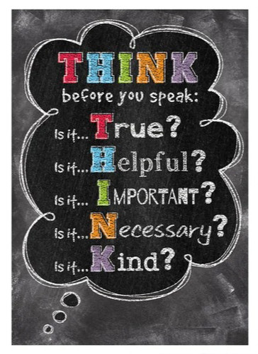 Think Before You Speak | Terrific Teaching To