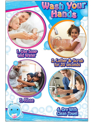 Wash Your Hands Smart Poly® Chart, 13" X 19" | Terrific Teaching To