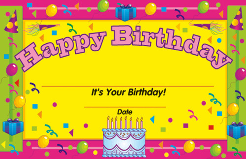 Happy Birthday Recognition Awards | Terrific Teaching To