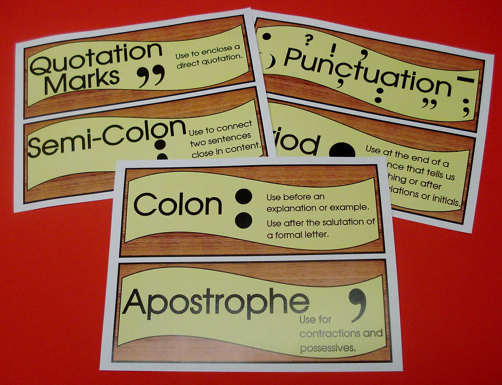 Punctuation Strips | Terrific Teaching To