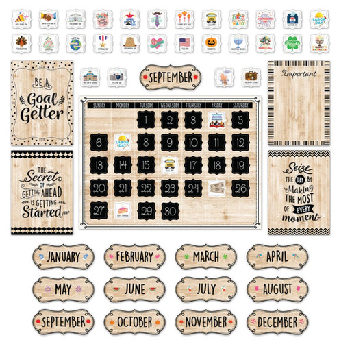 Core Décor Wood Calendar Set Bulletin Board | Terrific Teaching To