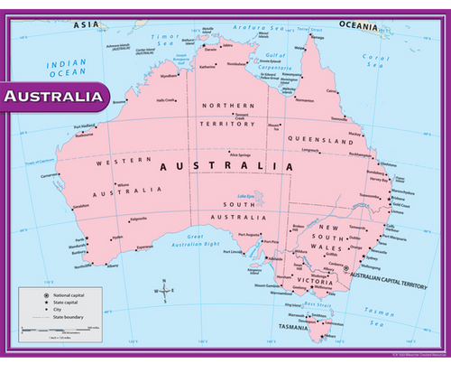 Australia Map Chart | Terrific Teaching To