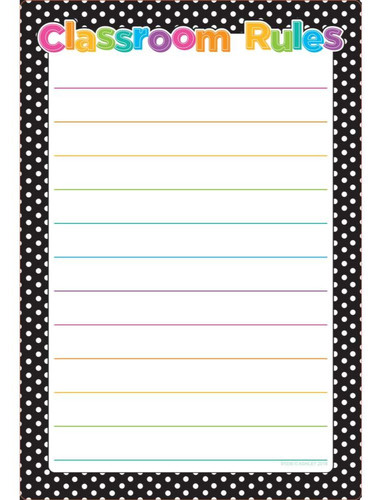 B&W Polka Dots Classroom Rules/Poly | Terrific Teaching To