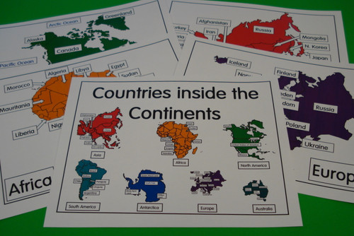 Countries Inside The Continents Flashcards | Terrific Teaching To