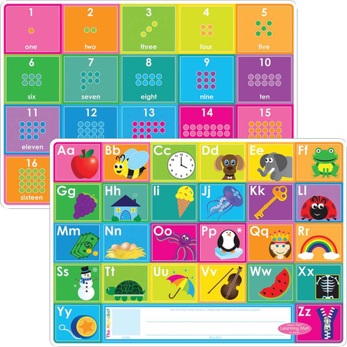 ABC & Numbers 1-20 Smart Poly® Learning Mat 12"X17 Double-Sided ...