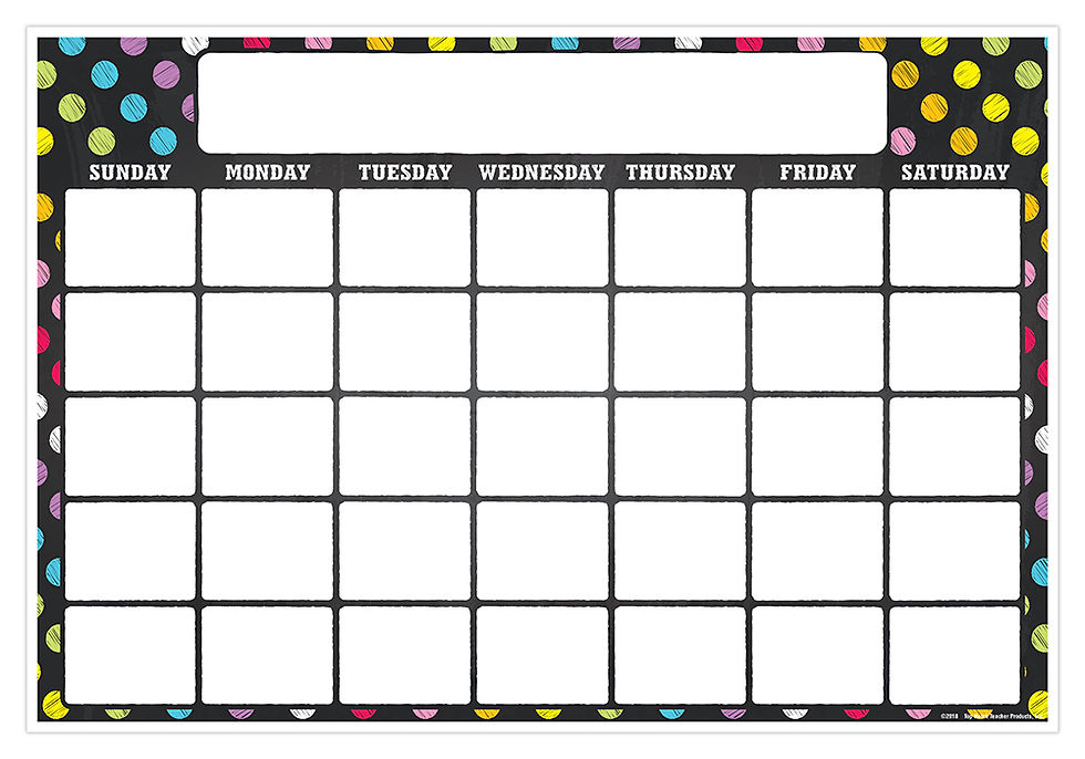Neon Chalk Calendar Smart Chart | mysite