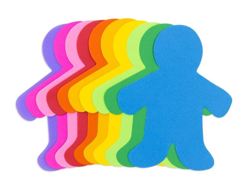 Bright Paper People Cut-Outs - 7-Inch - Asst'd Colors, 40 Pcs ...