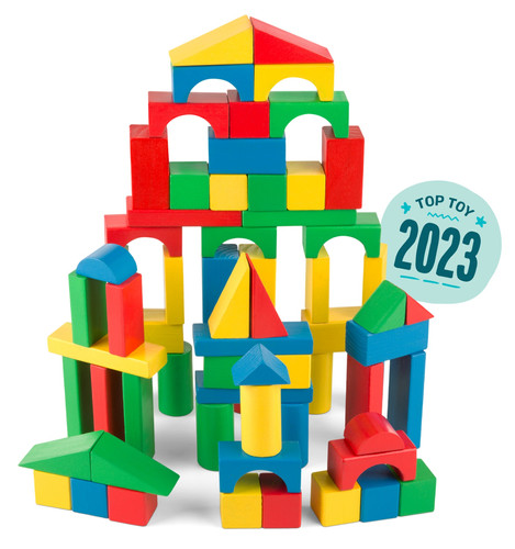 100 Piece Wood Blocks Set | Terrific Teaching To