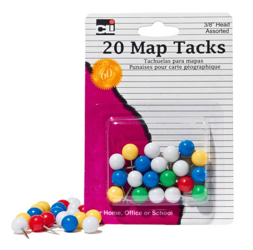 MAP TACKS PACK OF 20 CT. | Terrific Teaching To