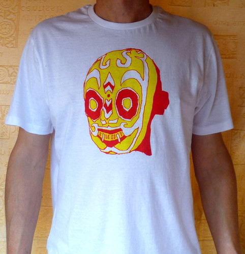 mask, hand screen printed t-shirt, made to order | Ian Liddle