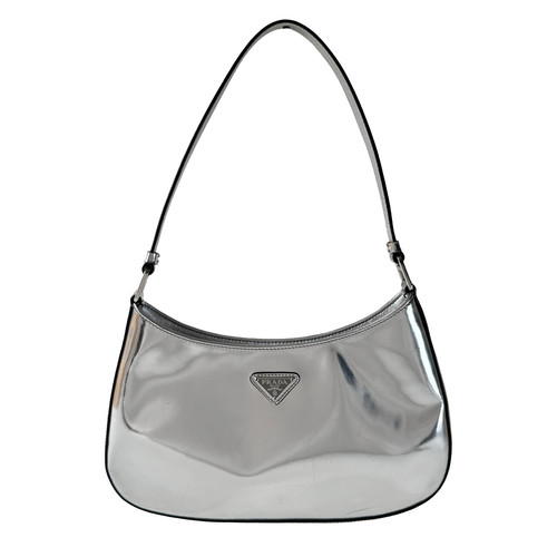 PRADA CLEO MIRROR SILVER LEATHER BAG | VINTAGEFEVER.NO