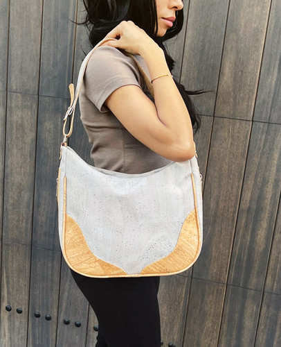 Cork Leather Tote Bag, Gray | Amari Jade