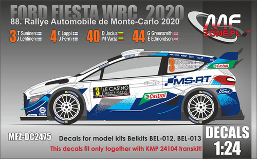 Ford Fiesta WRC+ 2020 decals | KMP-Scale Models