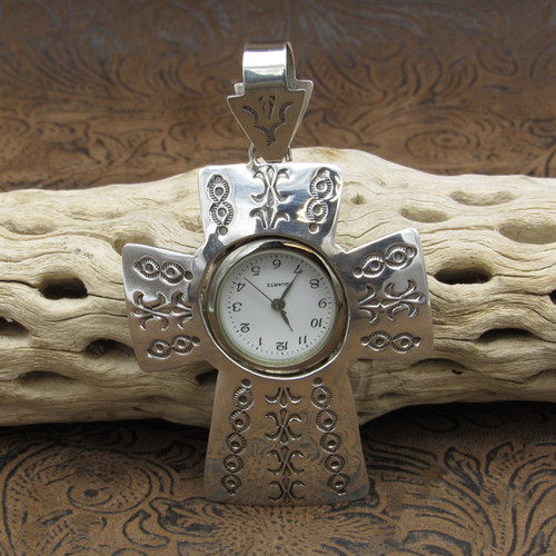 *Sterling Silver Watch Cross Pendant | Mac's Indian Jewelry