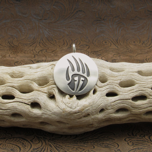 *Navajo Sterling Silver Overlay Badger Paw Pendant by Steeve Grant ...