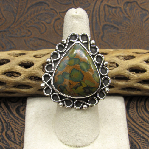 Teardrop Frog Skin Sterling Silver Ring by Jose Campos Size 7 | Mac's ...