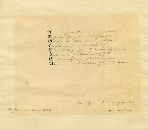 Antique Manuscript Hermann Zorn Letter Papers Poem Old Original | poykee