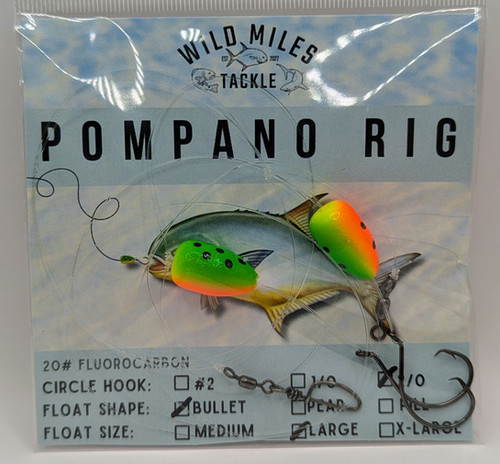 Large Bullet Float Pompano Rig- Orange and Green with Dots | Wild Miles ...