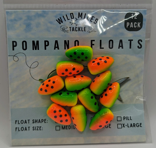 Large Bullet Floats - Orange and Green with Dots | Wild Miles Tackle
