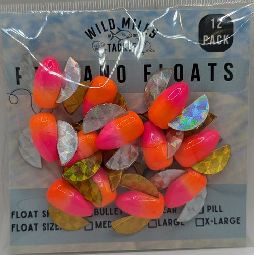Large Winged Bullet Floats - Pink/Orange | Wild Miles Tackle