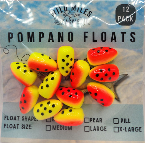 Large Bullet Floats - Orange and Yellow with Dots | Wild Miles Tackle